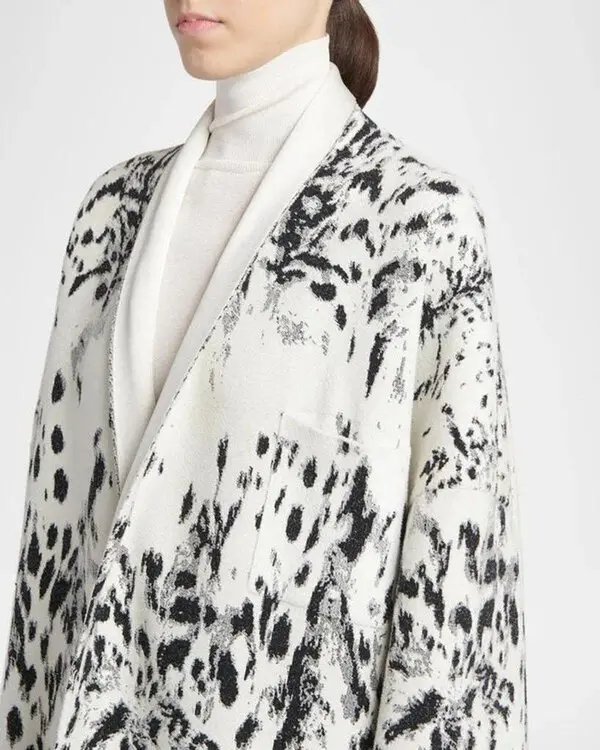 TOM FORD Lynx Jacquard Compact Velvet Viscose Oversized Sculptural Coat