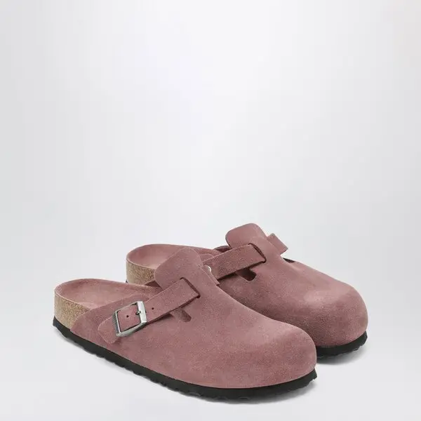 BIRKENSTOCK Pepper-colored Boston Suede Clog