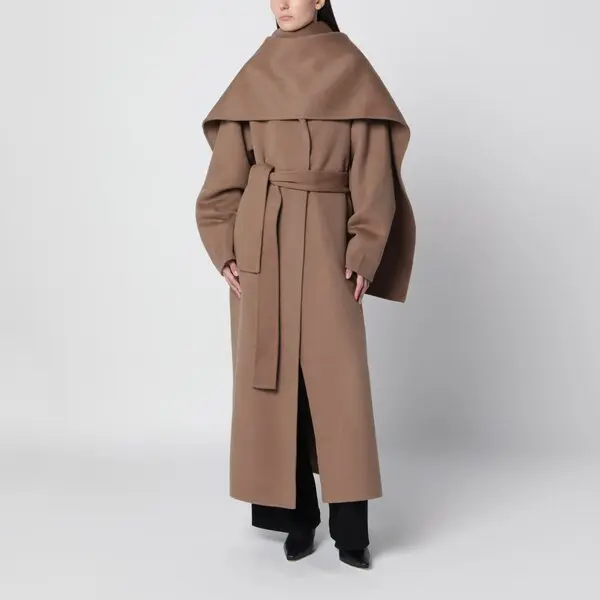 Almada Label Mara Tan Double-face Wool Coat