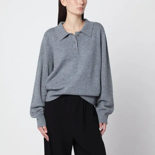 Almada Label Gine Wool And Cashmere Polo Sweater