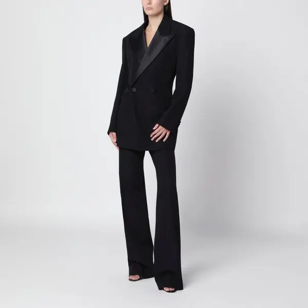 Saint Laurent Double-breasted Tuxedo Jacket In Virgin Wool