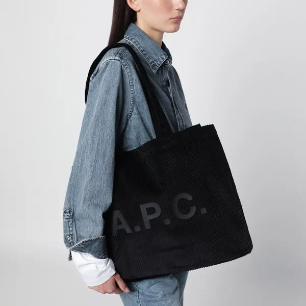 A.p.c. Lou Large Tote Bag In Corduroy