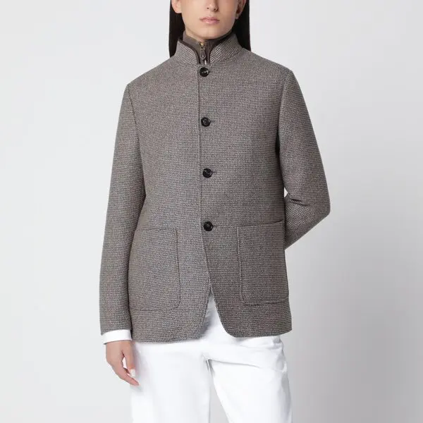 Loro Piana Beige Mélange Spagna Jacket In Wool - Brown