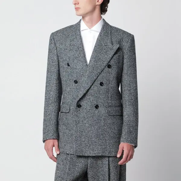 Dolce & Gabbana Sinatra Double-breasted Jacket In Speckled Wool Blend