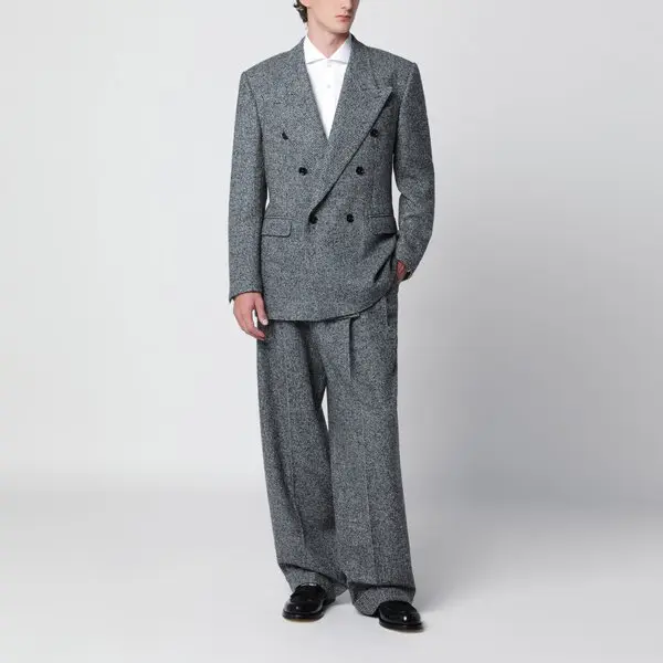 Dolce & Gabbana Sinatra Double-breasted Jacket In Speckled Wool Blend