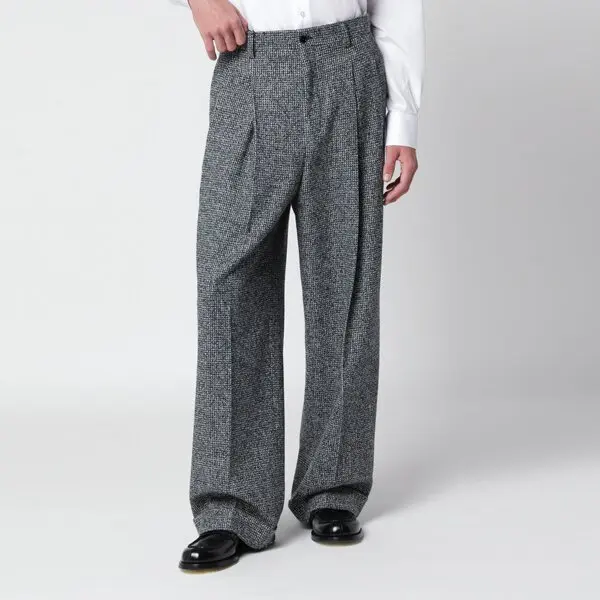 Dolce & Gabbana Trousers In A Wool Blend With Dots