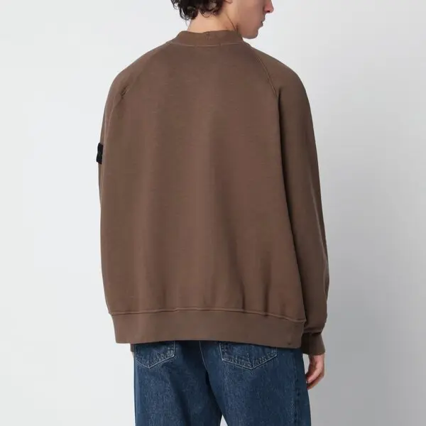 Stone Island Umber Cotton Turtleneck Sweatshirt