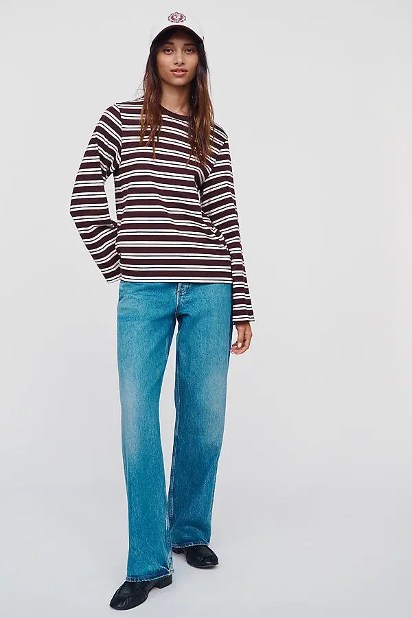 Barbour Maplewood 100% Cotton Striped Crew Neck Top