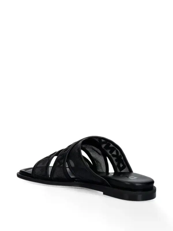 Dkny Logo-embroidered Crossover-strap Flat Sandals