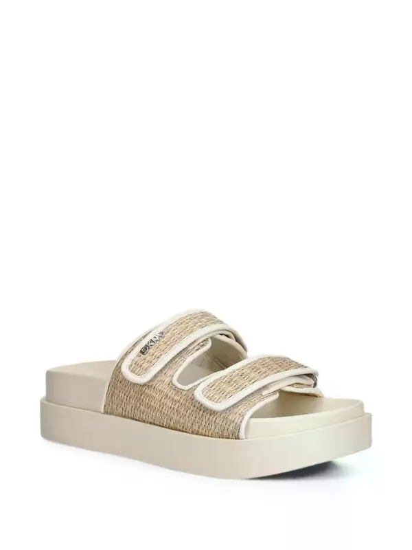 Dkny Touch-strap Woven Platform Heeled Sandals