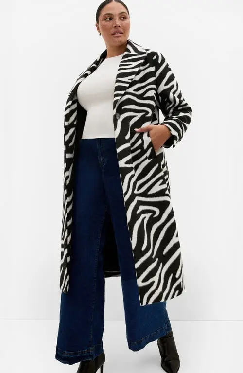 City Chic Print Coat