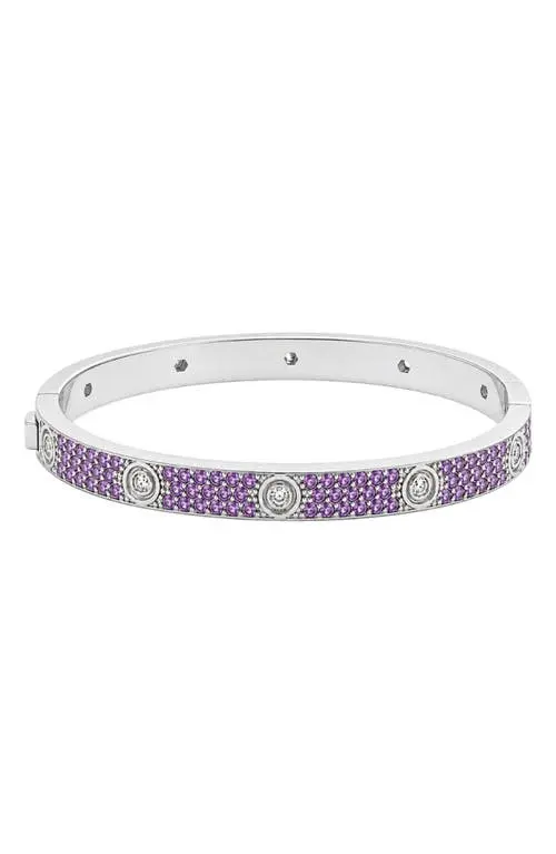 Sterling Forever Lumire Amethyst Cz Bangle - Silver