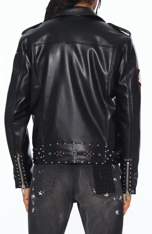 CULT OF INDIVIDUALITY Stars Leather Moto Jacket