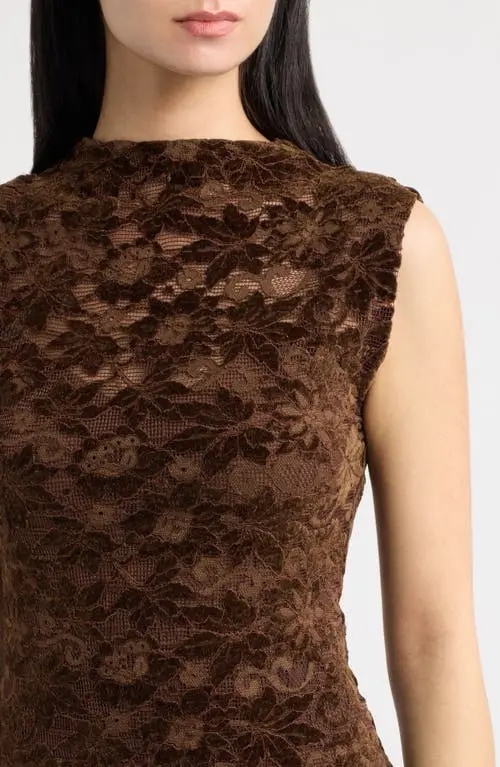 Moon River Mixed Media Midi Dress