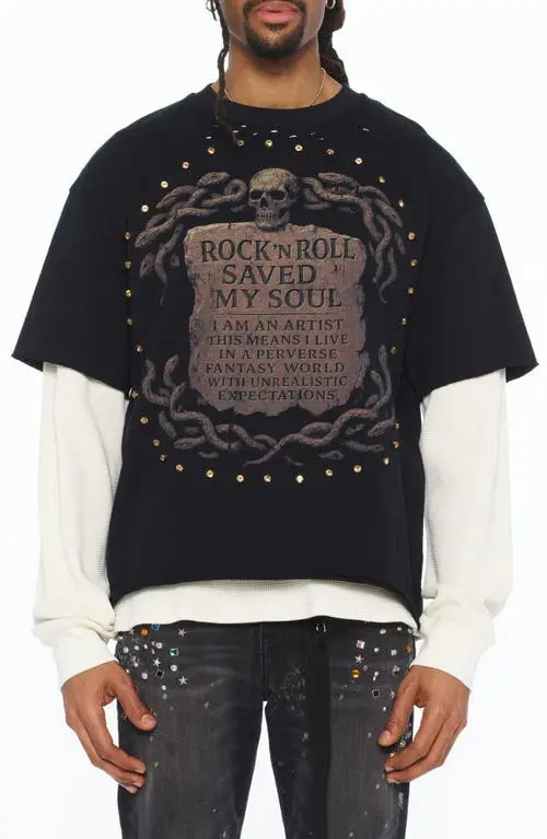 CULT OF INDIVIDUALITY Layered Long Sleeve Graphic Thermal Tee