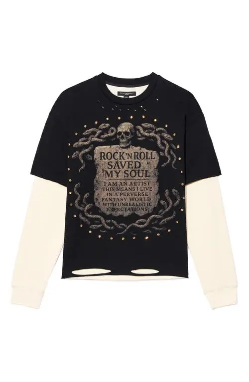 CULT OF INDIVIDUALITY Layered Long Sleeve Graphic Thermal Tee