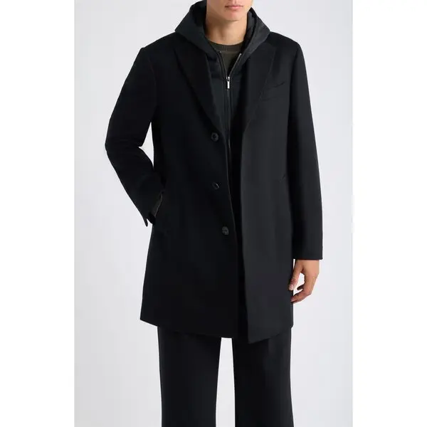 Cardinal Of Canada Titan Wool & Cashmere Overcoat With Removable Hooded Bib