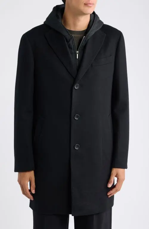 Cardinal Of Canada Titan Wool & Cashmere Overcoat With Removable Hooded Bib