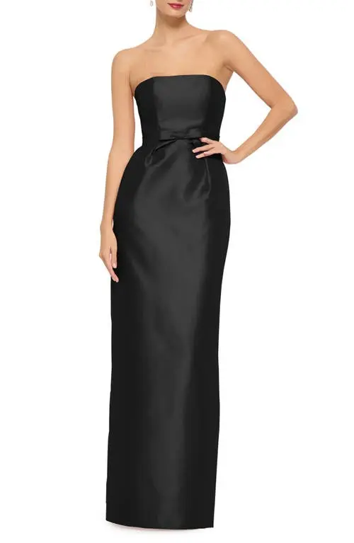 Alfred Sung Libby Strapless Satin Twill Gown