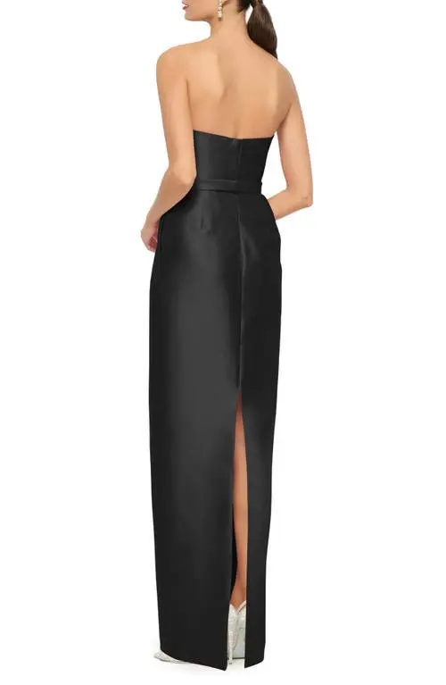 Alfred Sung Libby Strapless Satin Twill Gown