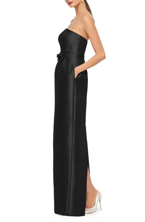 Alfred Sung Libby Strapless Satin Twill Gown