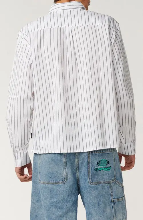 Rip Curl Archive Stripe Cotton Button-up Shirt - White