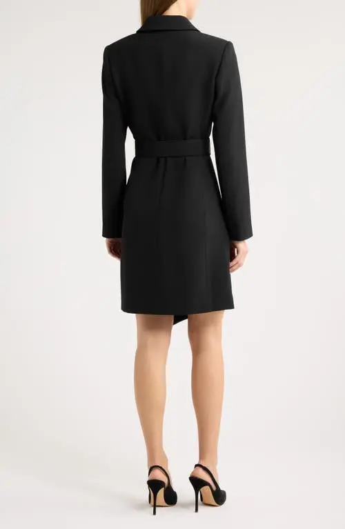 TAHARI ASL Belted Asymmetric Long Sleeve Dress