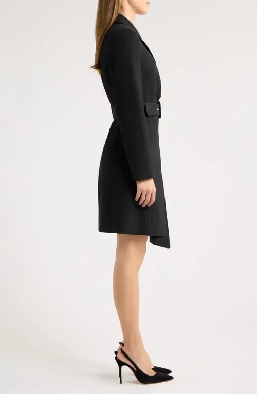TAHARI ASL Belted Asymmetric Long Sleeve Dress