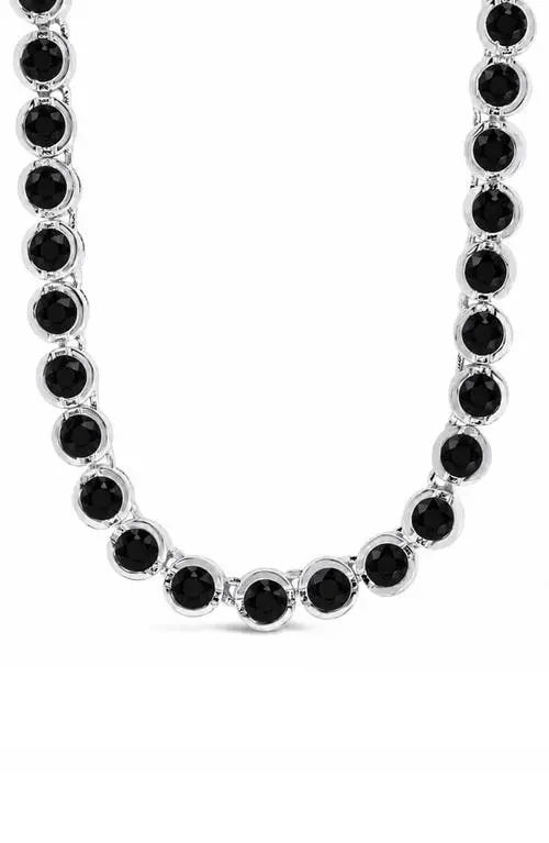 Sterling Forever Helene Bezel Cubic Zirconia Tennis Necklace - Silver