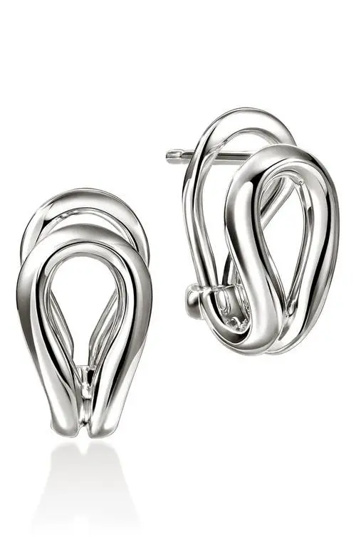 John Hardy Surf Sterling Hoop Earrings - Silver