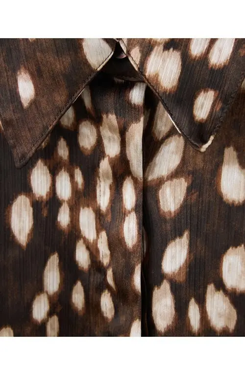 Mango Dot Print Woven Shirt