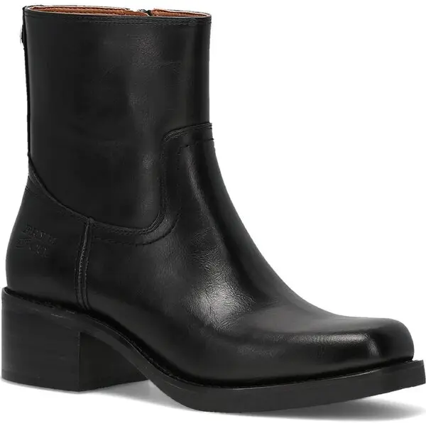 THE FRYE COMPANY Miranda Low Zip Faux Leather Bootie - Black