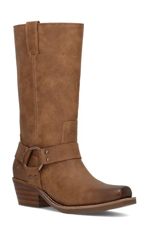 THE FRYE COMPANY Lorrie Harness Faux Leather Boot - Tan