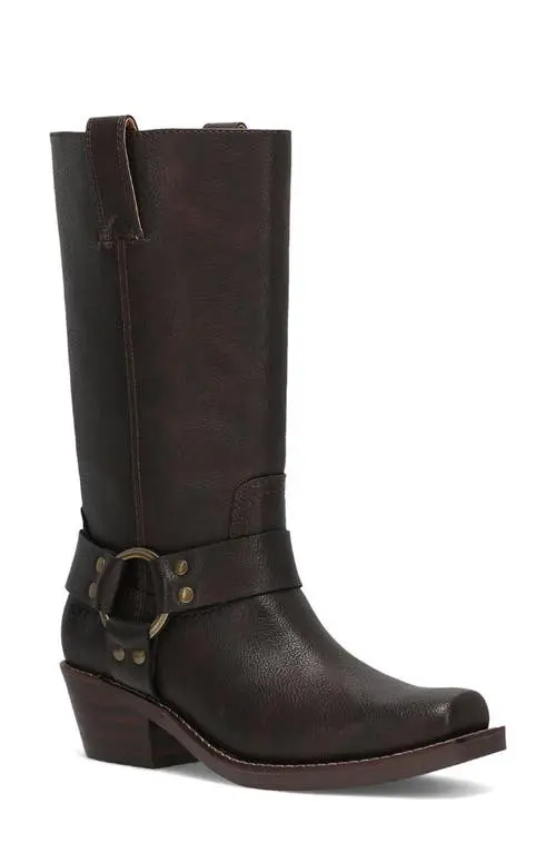 THE FRYE COMPANY Lorrie Harness Faux Leather Boot - Walnut