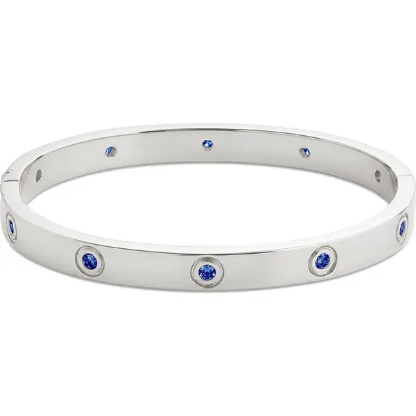 Sterling Forever Verona Sapphire Cubic Zirconia Bangle - Silver