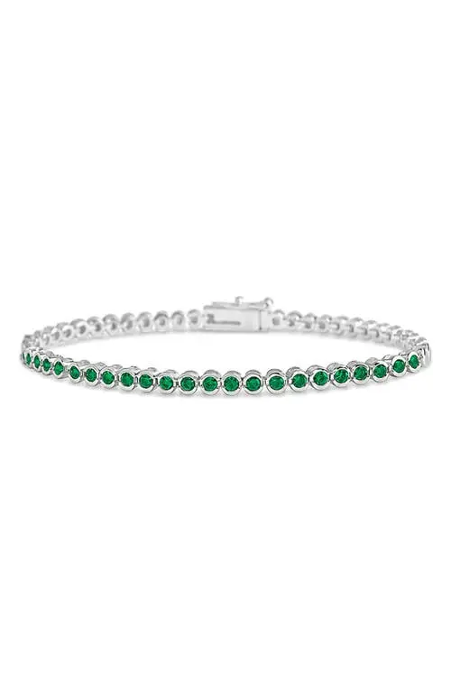 Sterling Forever Helene Cubic Zirconia Bezel Eternity Bracelet - Silver