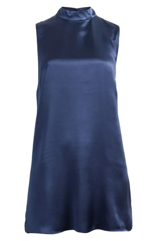 REFORMATION Lantana Silk Shift Minidress - Navy