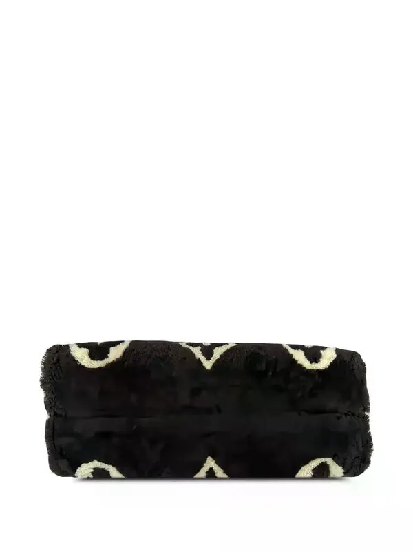 LOUIS VUITTON 2019 Monogram Giant Shearling Teddy Onthego Gm Tote Bag
