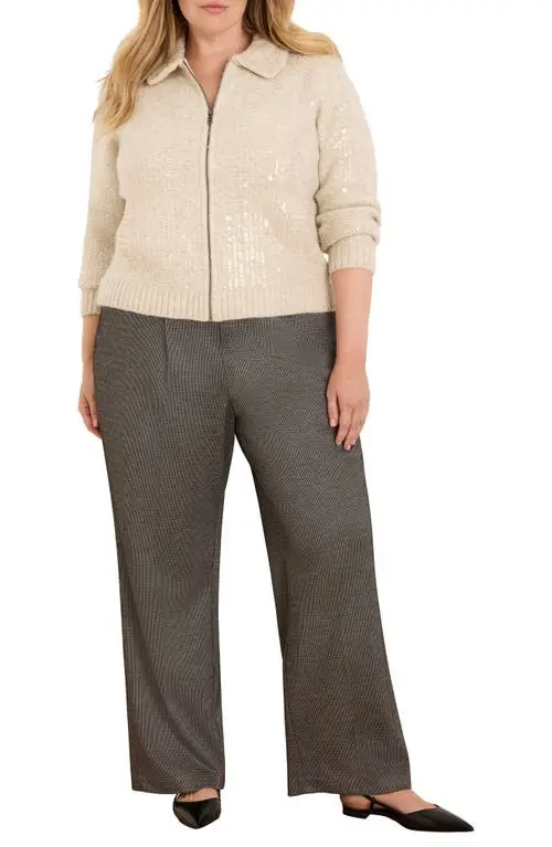 NIC+ZOE Tremont Wide Leg Lurex Tweed Pants