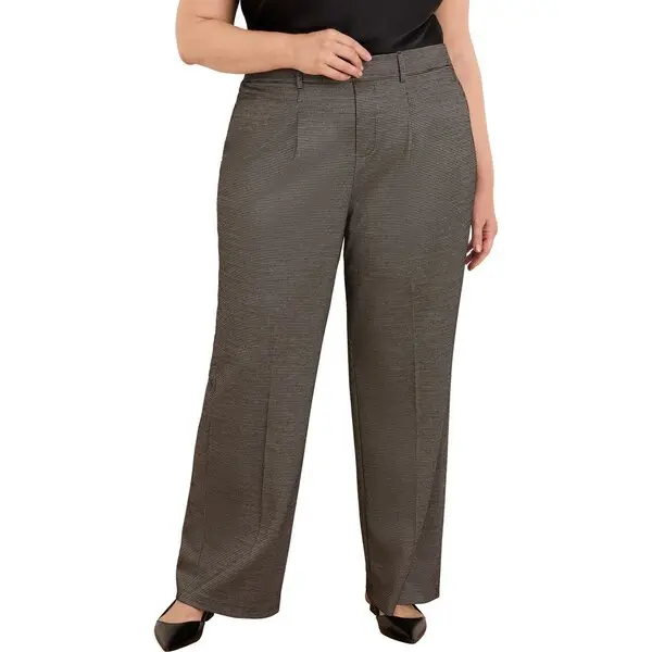 NIC+ZOE Tremont Wide Leg Lurex Tweed Pants - Black Multi
