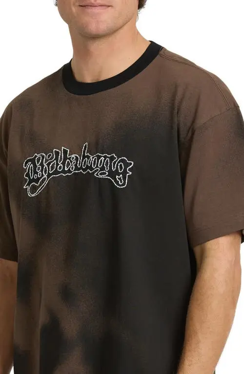 BILLABONG Immortal Skull Oversize Embroidered Ringer T-shirt