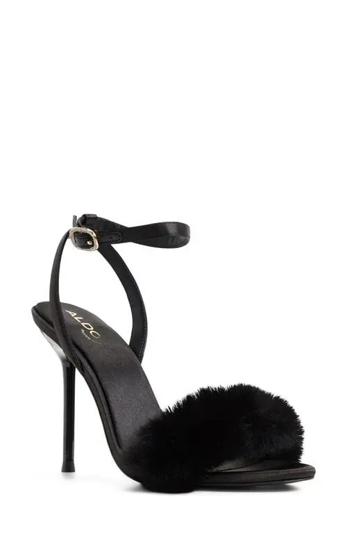 Aldo Marilou Faux Fur Sandal - Black