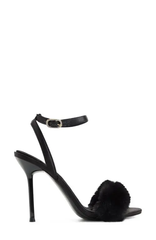 Aldo Marilou Faux Fur Sandal - Black