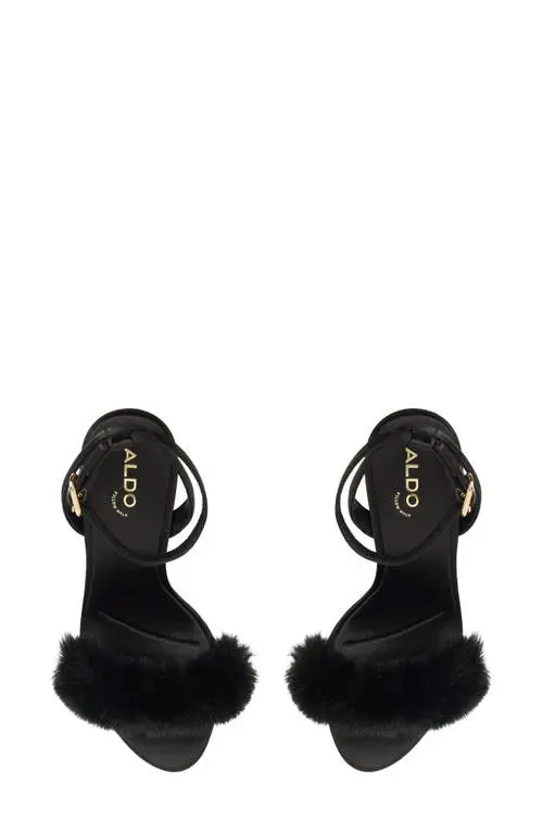 Aldo Marilou Faux Fur Sandal - Black