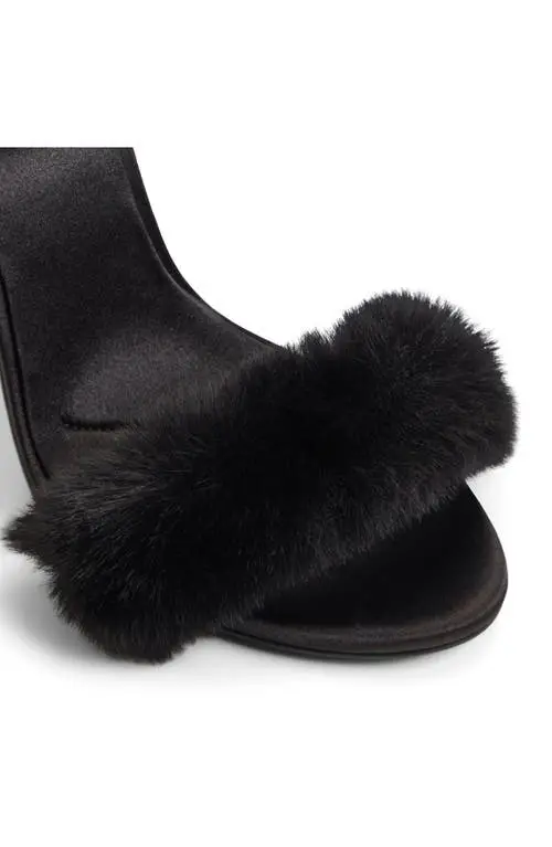 Aldo Marilou Faux Fur Sandal - Black