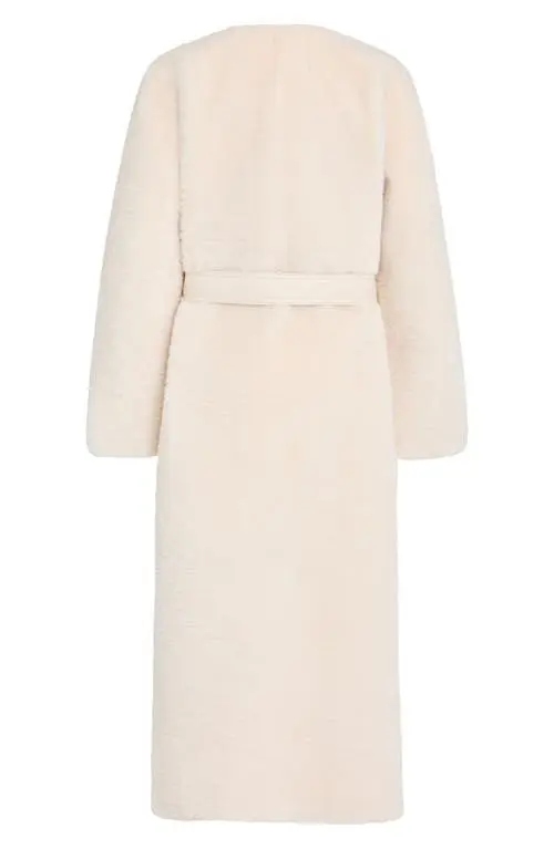 MILLY Galia Faux Fur Coat - Ivory