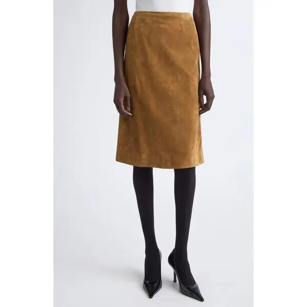 JIL SANDER A-line Suede Skirt