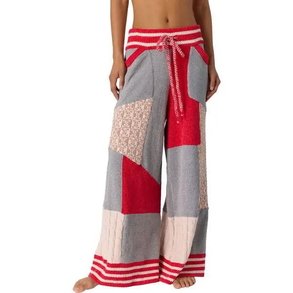 Free People Snow Much Fun Lounge Pants - Patchwork Combo