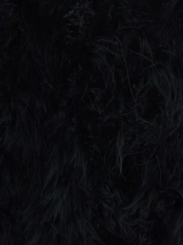 YVES SALOMON Cropped Jacket With Feathers - Black