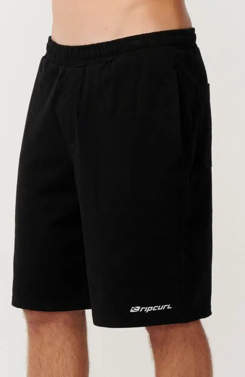 Rip Curl Archive Cotton Jersey Athletic Shorts - Black